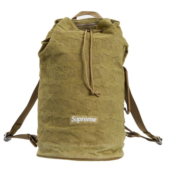 Supreme | Bags | Supreme Fat Tip Jacquard Denim Backpack In Olive ...